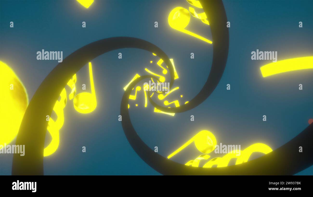Music spiral notes. Computer generated 3d render Stock Photo - Alamy