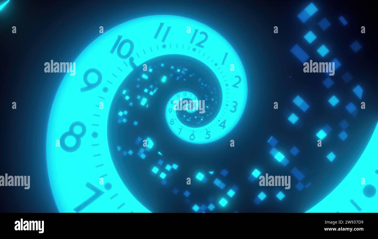 Abstract spiral clock. Computer generated 3d render Stock Photo - Alamy