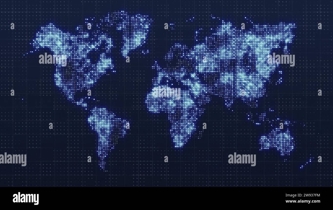 Global technology map. Computer generated 3d render Stock Photo - Alamy