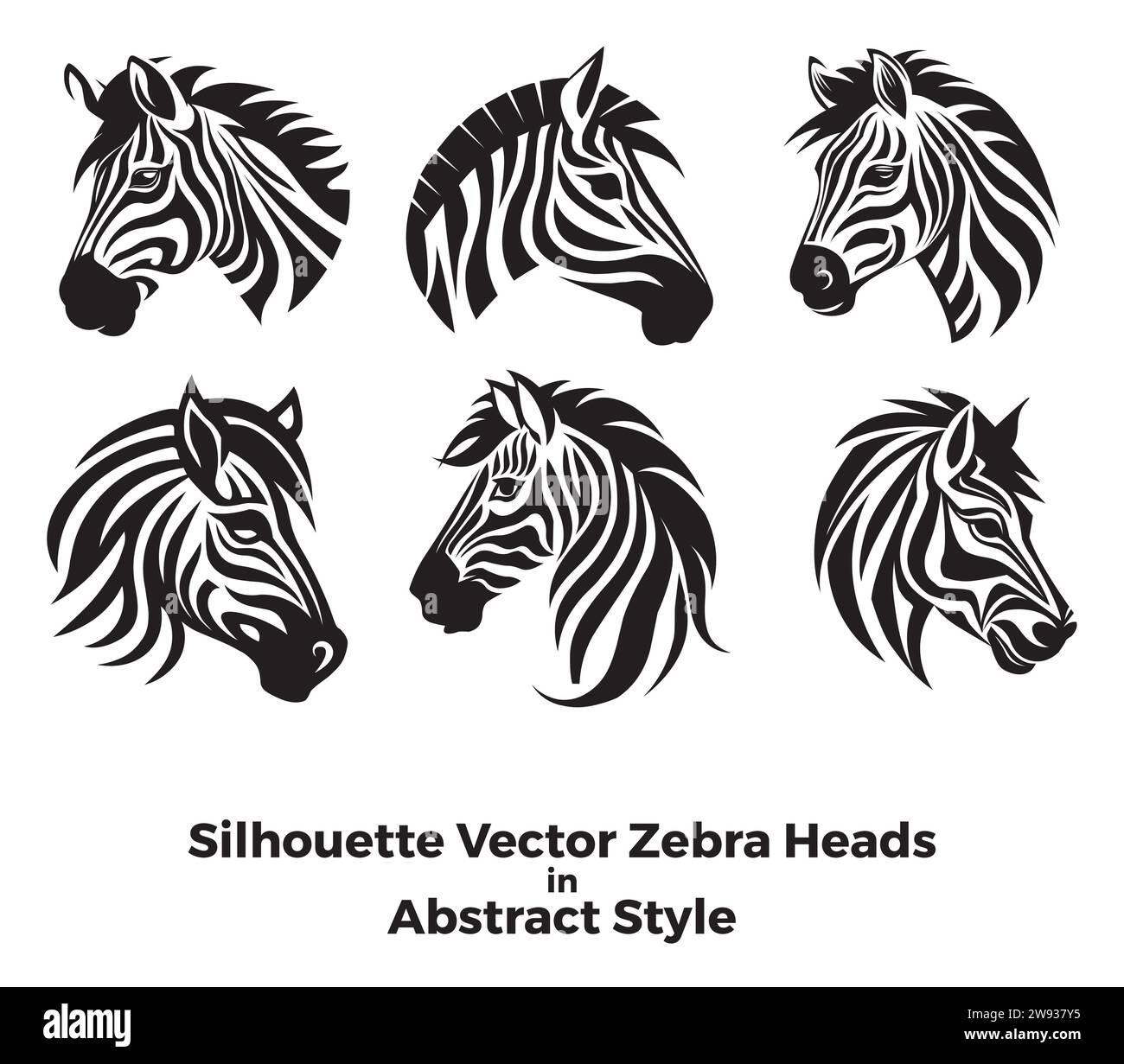 Set of 6 Vector Abstract Silhouette Graphics, Celebrating the Majestic ...