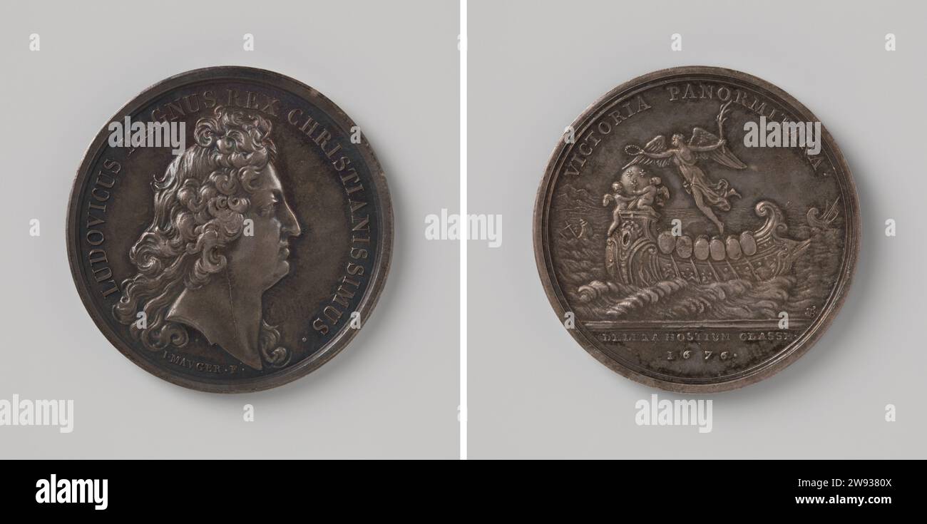 Victory at Palermo, Jean Mauger, 1699 - 1703 history medal Silver medal ...