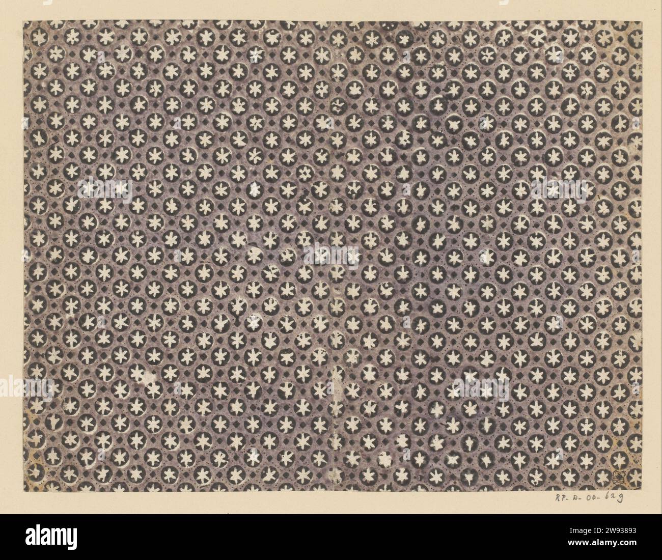 Leaf with spreading pattern of saved floral pattern, anonymous, 1750 ...