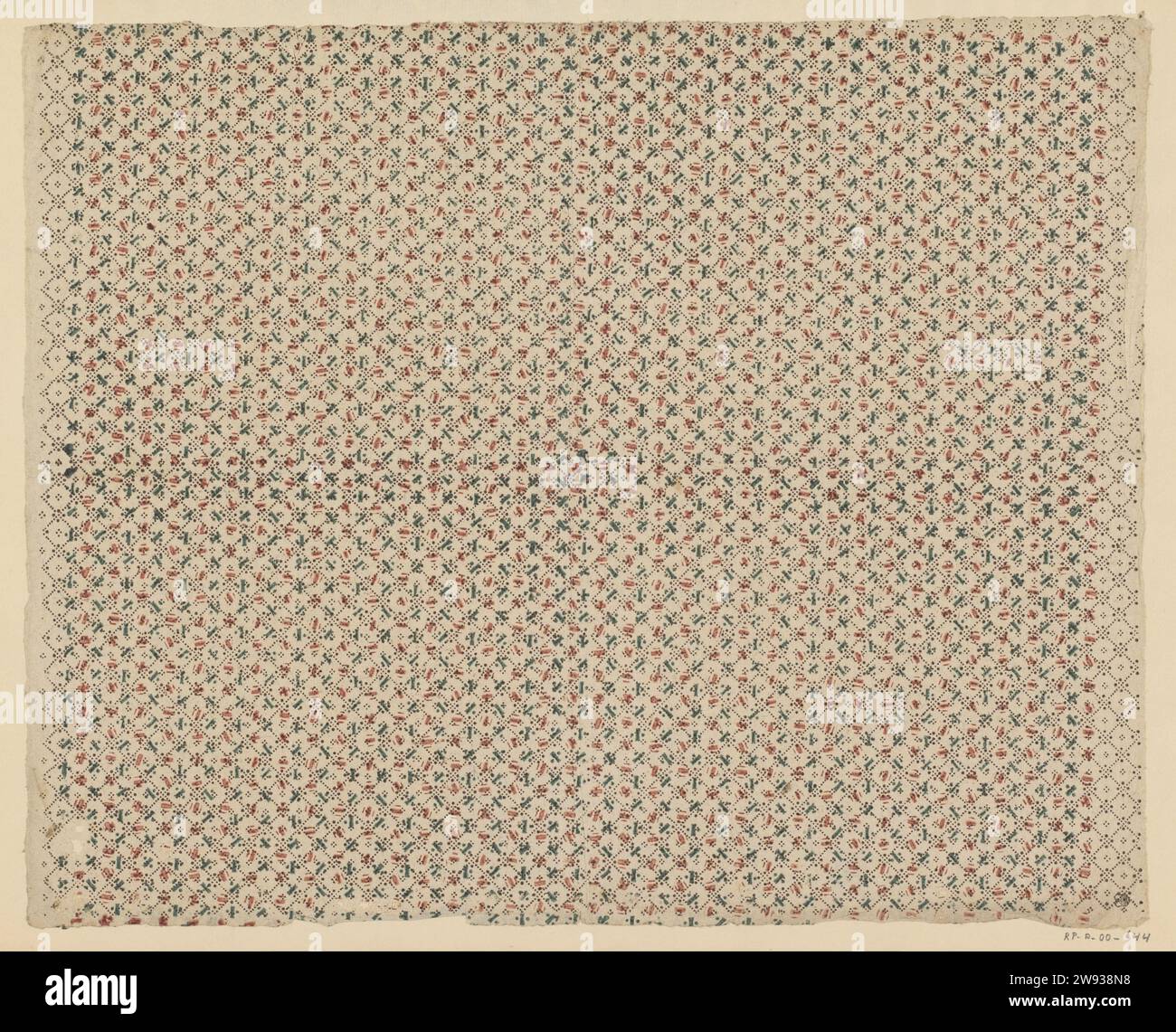 Leaf with windscreen pattern and fantasy motif, anonymous, 1750 - 1900 ...