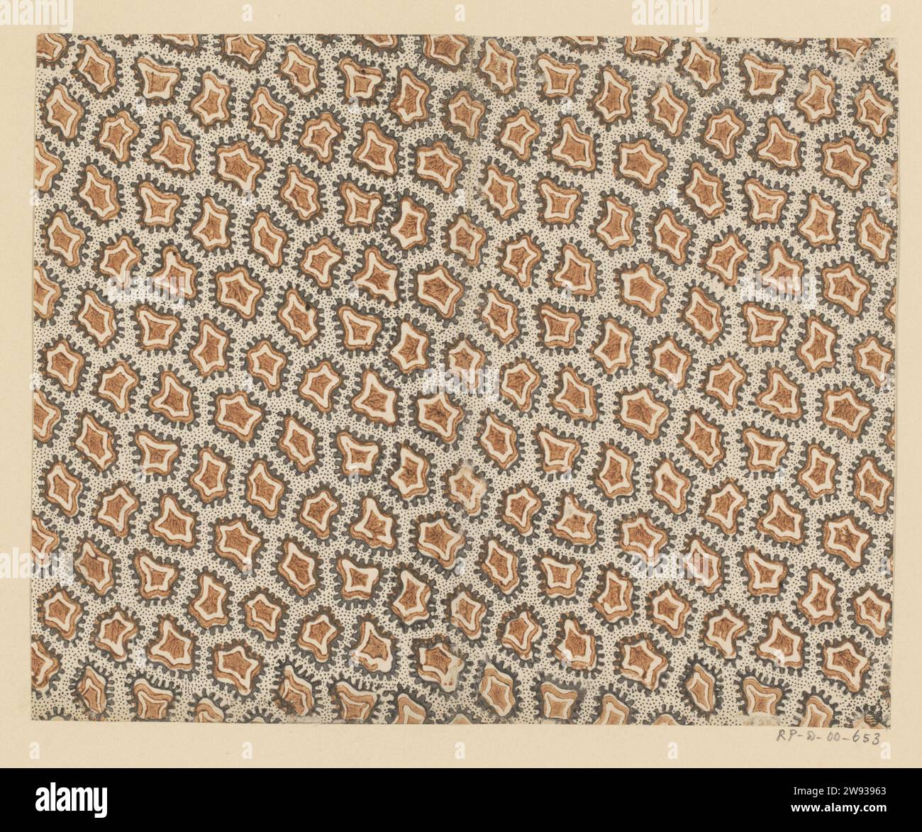 Leaf with spreading pattern of stones with cartel edges and point stock ...