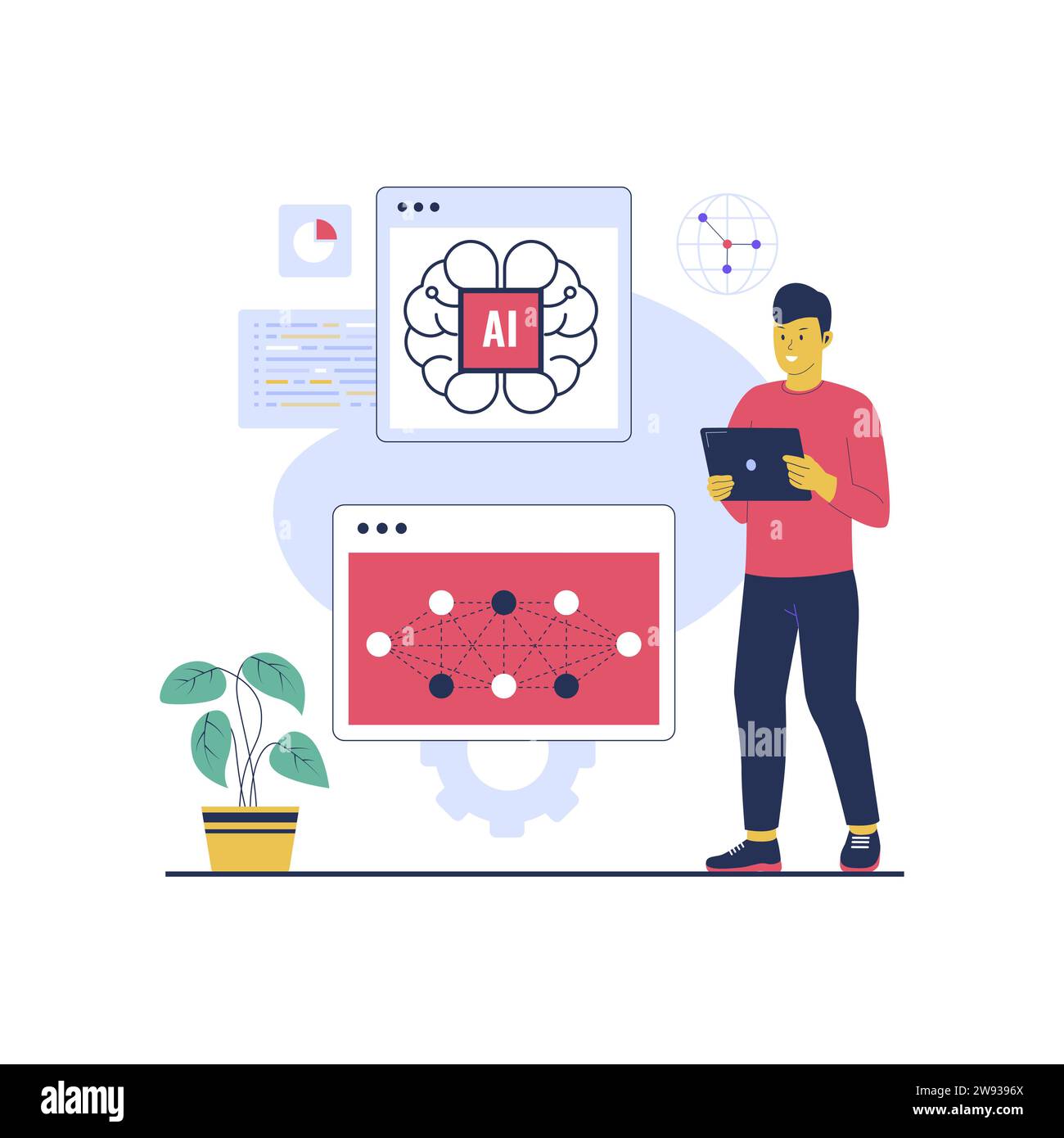 Deep learning icon vector vectors hi-res stock photography and images ...