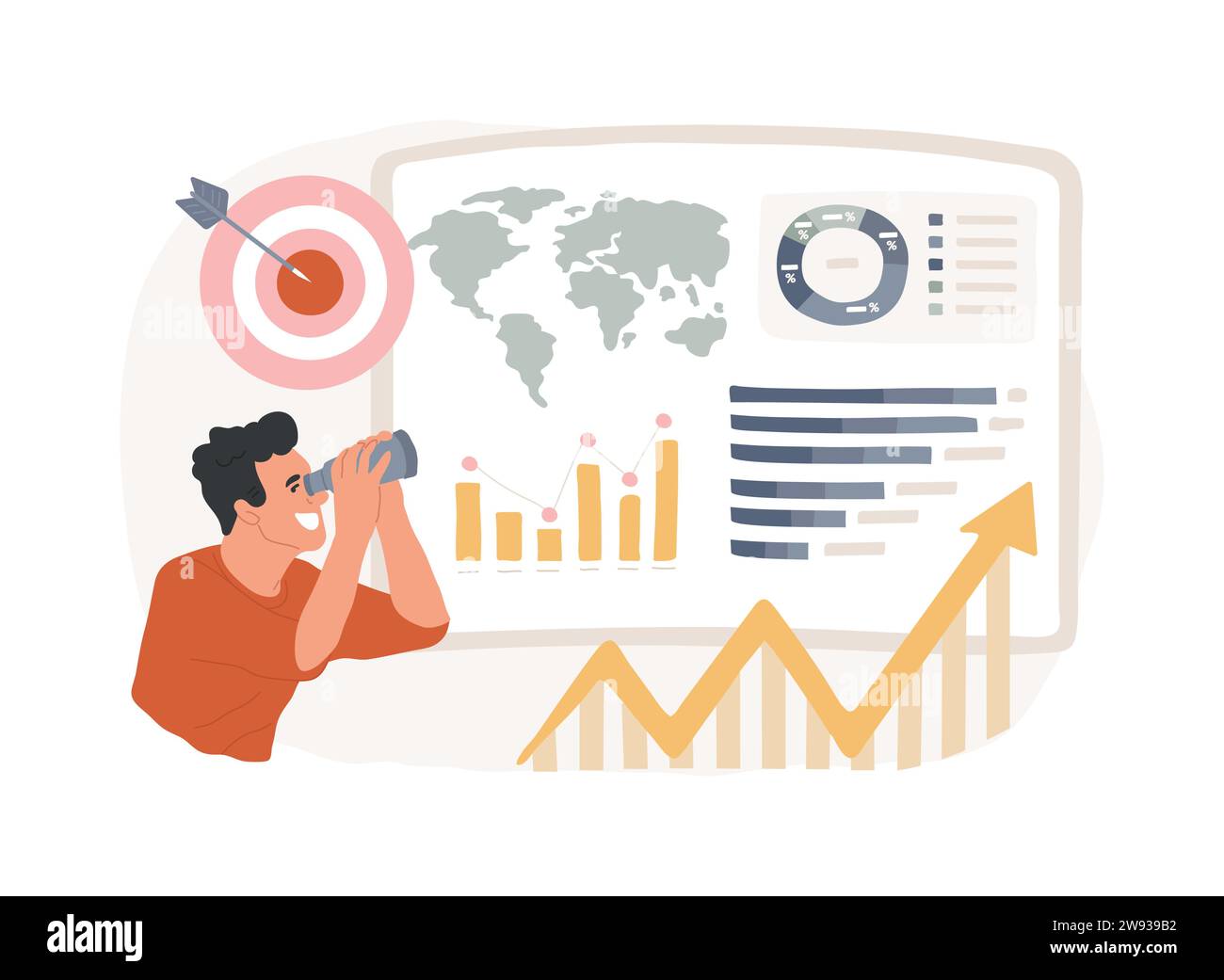 Business trend isolated concept vector illustration. Choosing direction ...