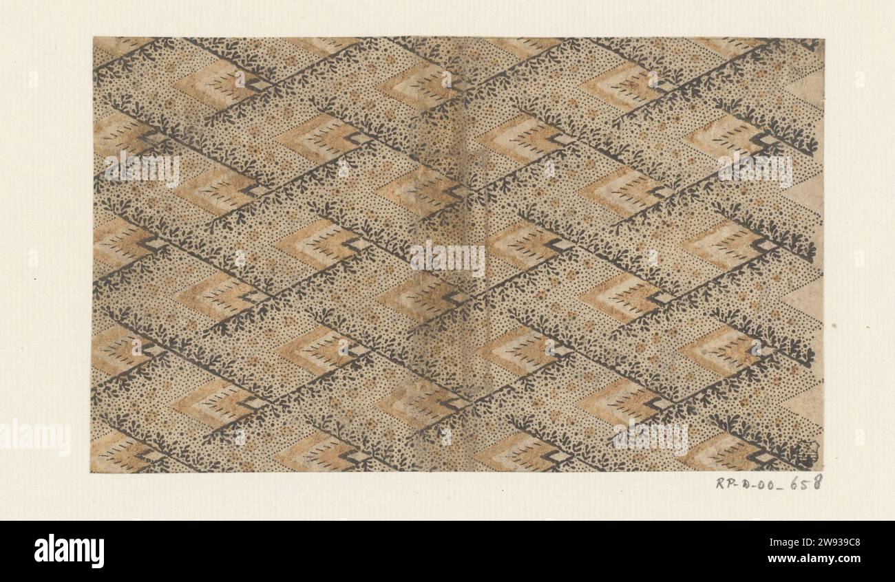 Leaf with windscreen pattern, anonymous, 1750 - 1900 Leaf with ...