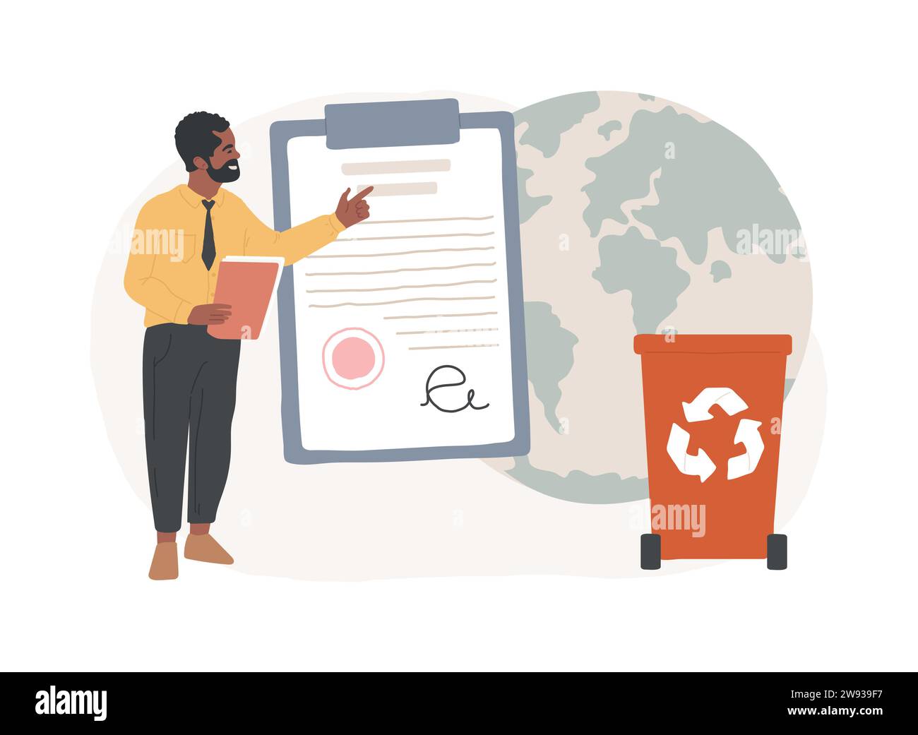 Government mandated recycling isolated concept vector illustration ...