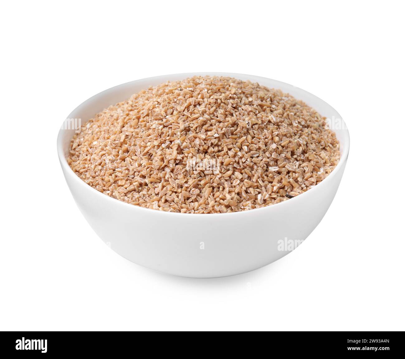 Dry wheat groats in bowl isolated on white Stock Photo - Alamy