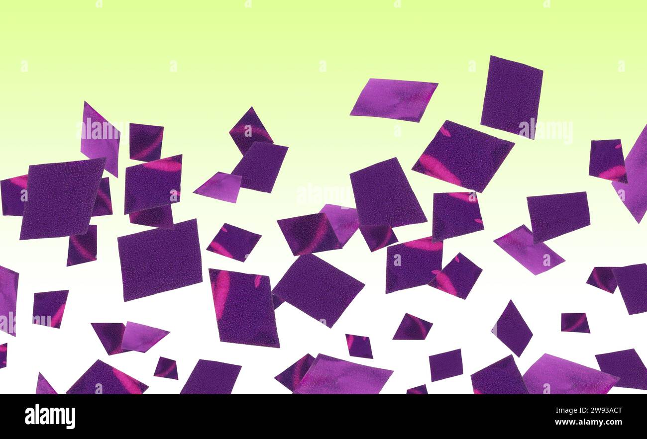 Shiny purple confetti falling on gradient background. Banner design ...