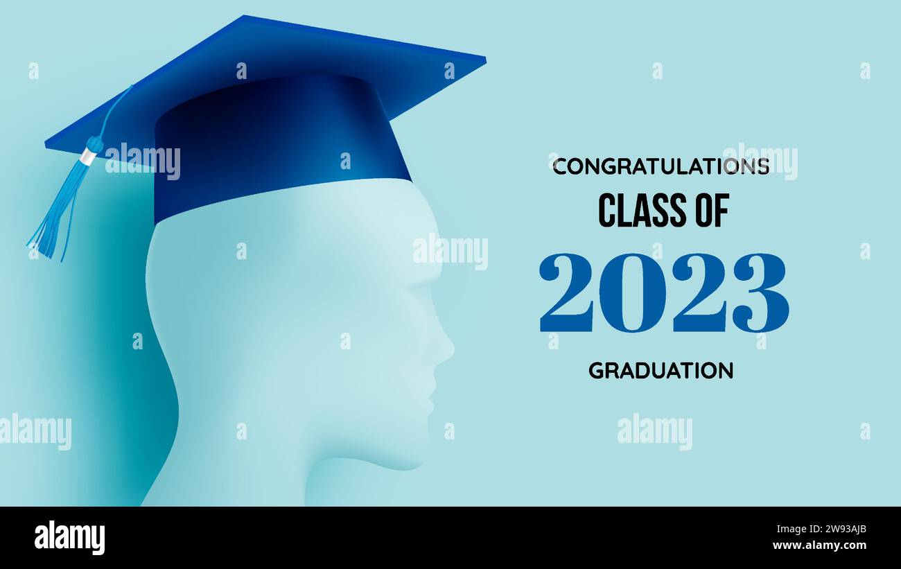 Graduation hat background for education and end of school poster or ...