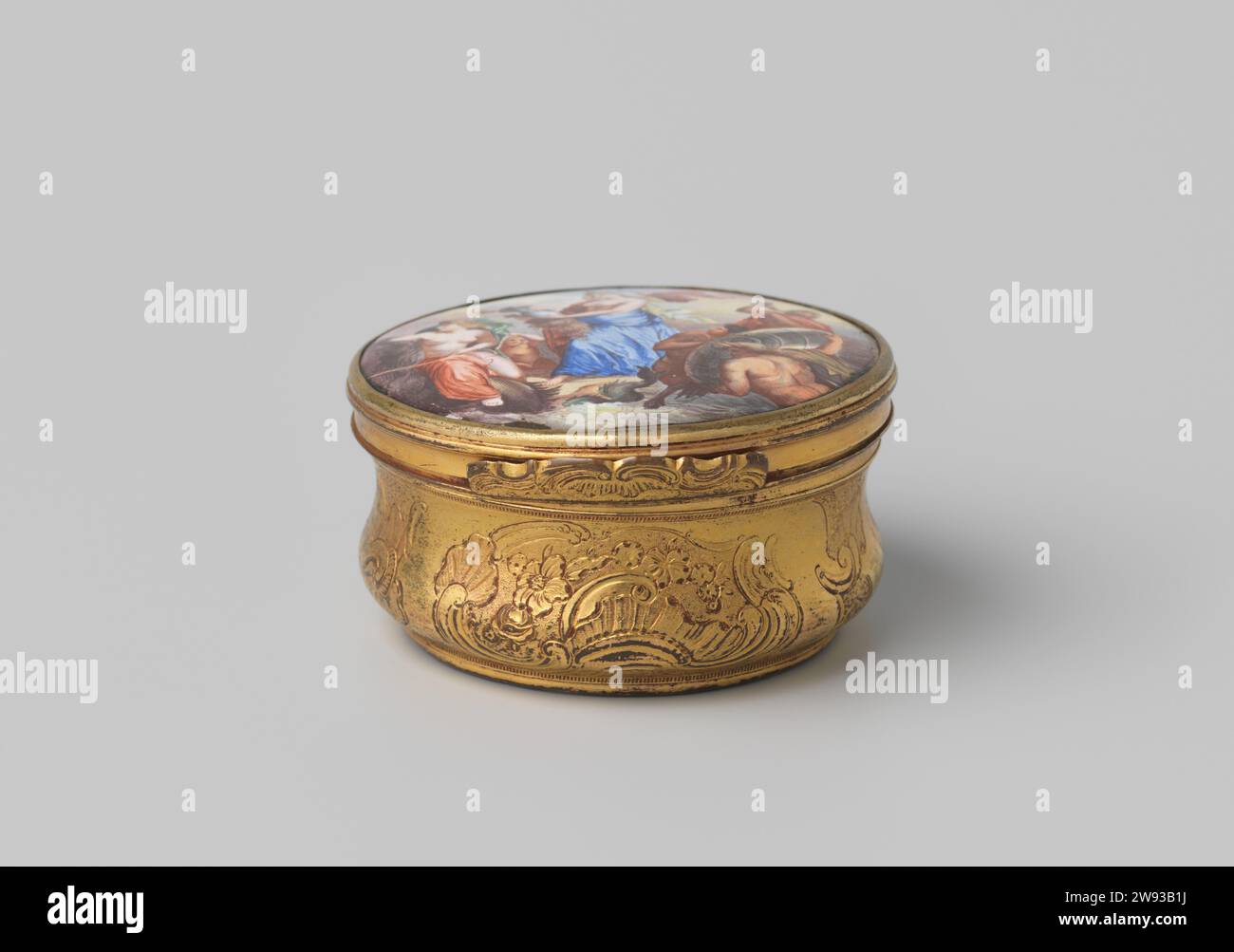Snuif box with seaymphs and gods, Anonymous, 1800 - 1900 box Gold snuff ...