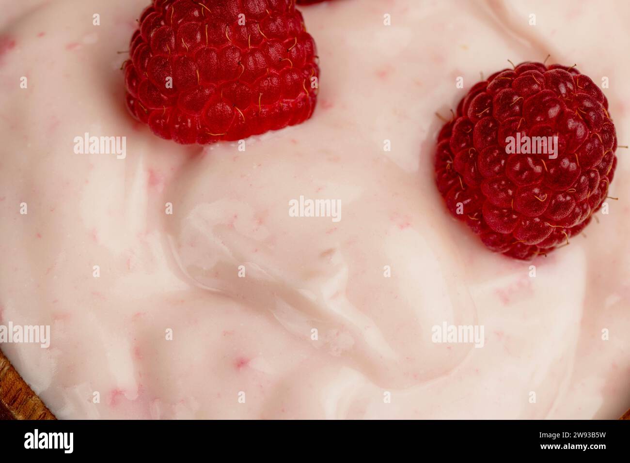 fresh yogurt with raspberry flavor, milk yogurt with raspberry flavor ...