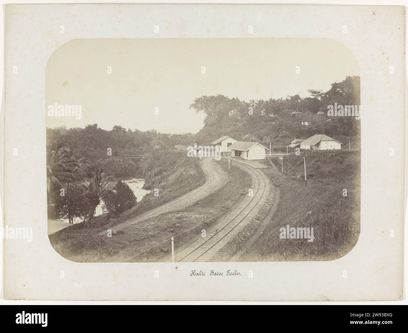 Batoe Adem, Anonymous, 1880 - 1888 photograph The railroad with the ...