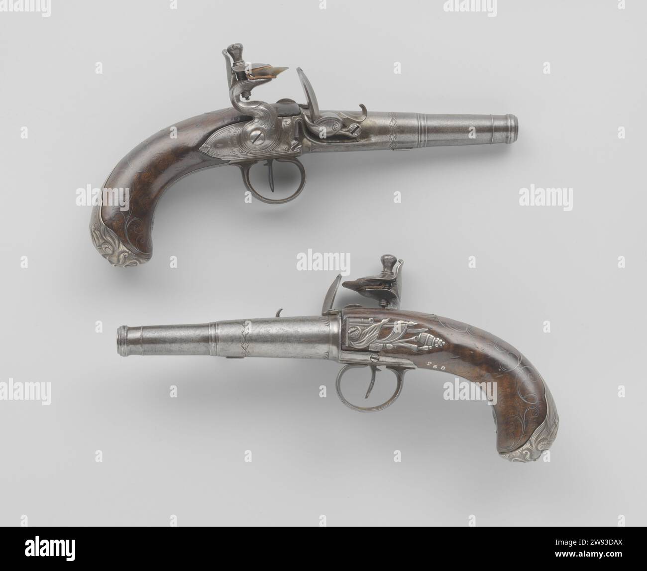 Flint pocket gun, Johan George Ertel, 1765 - 1775 flintlock pistol ...