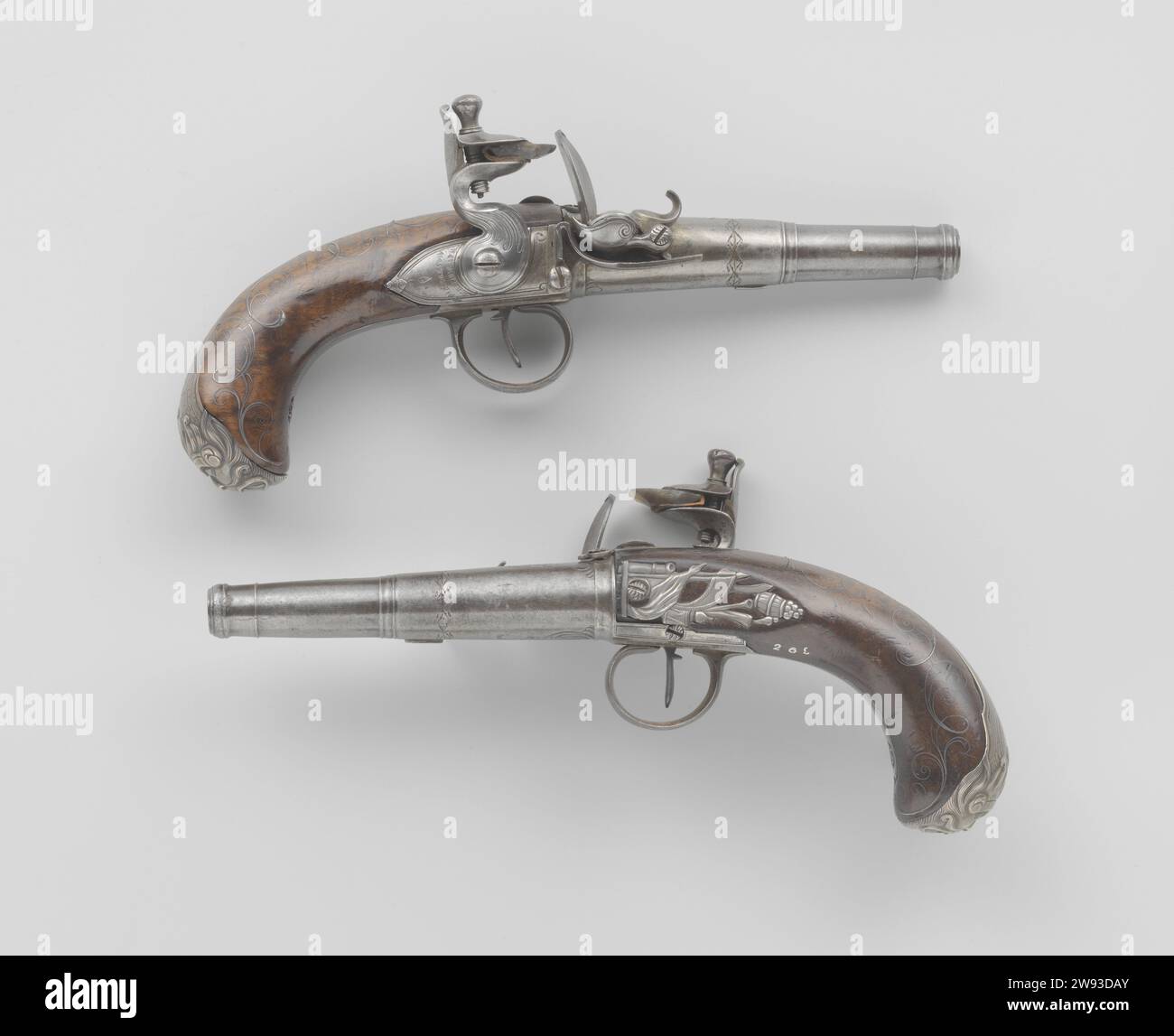 Flint pocket gun, Johan George Ertel, 1765 - 1775 flintlock pistol ...