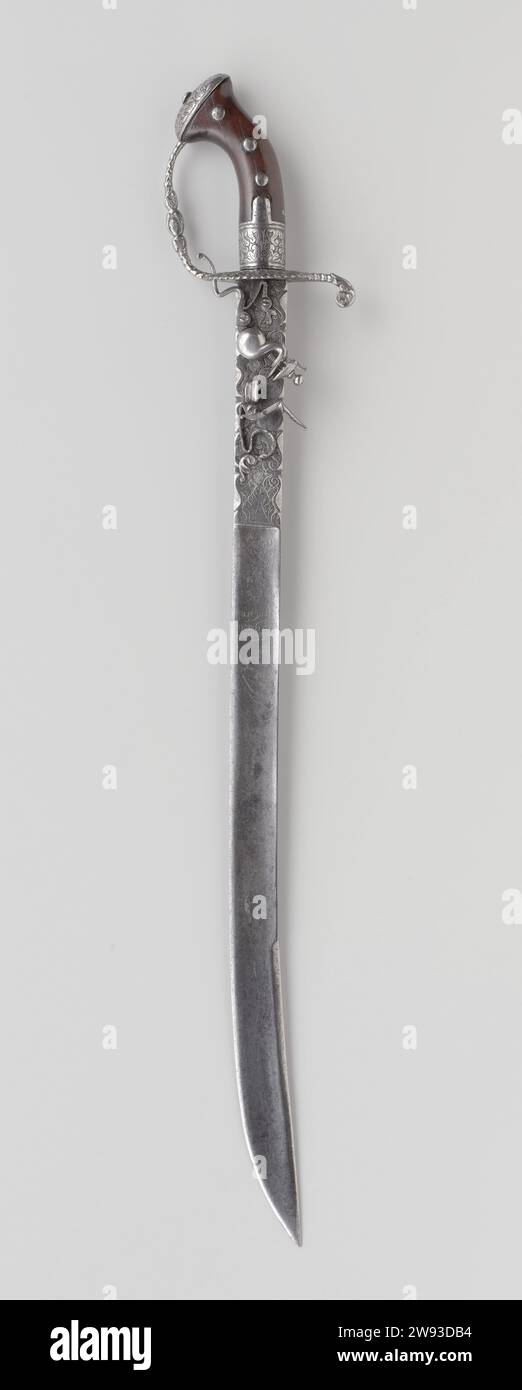 Houwer with flint gun, anonymous, 1655 - 1660 cutlass. flintlock pistol ...