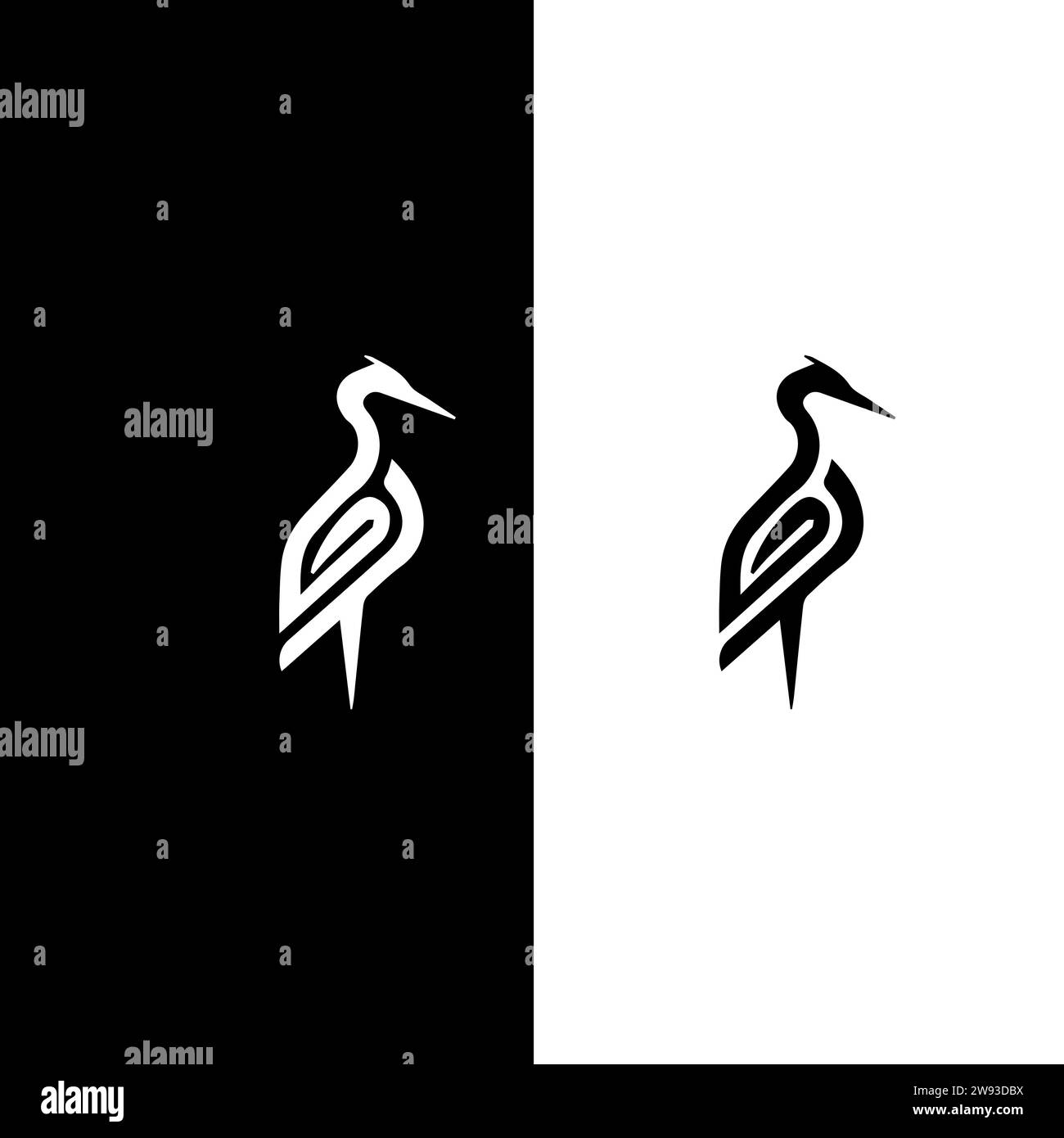 Simple bird logo collection. Monoline bird logo template. bird monogram ...