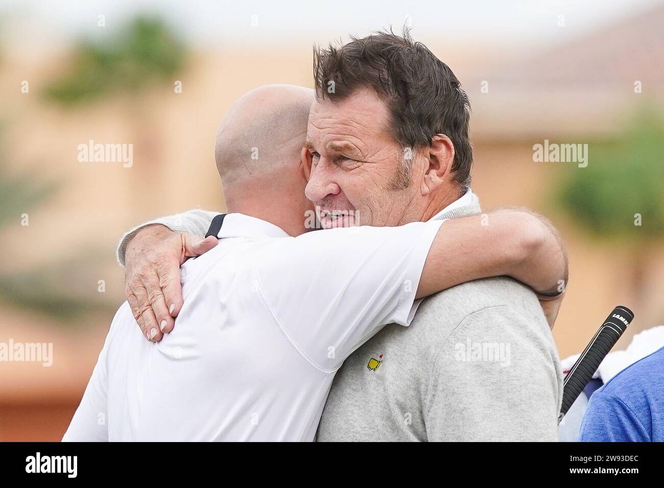 Orlando, Florida, USA. 17th Dec, 2023. Matthew Faldo (L) shares a hug ...