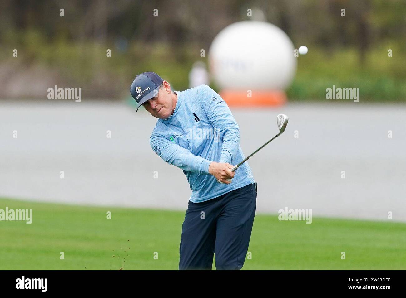 Orlando, Florida, USA. 17th Dec, 2023. Justin Leonard hits a shot on to ...