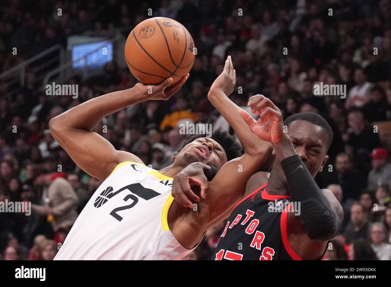 Toronto, Can. 23rd Dec, 2023. Utah Jazz guard Collin Sexton (2) is ...