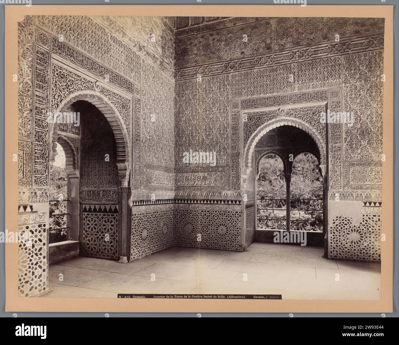 Interior of a room of the Alhambra in Granada, Rafael Garzón, c. 1870 ...