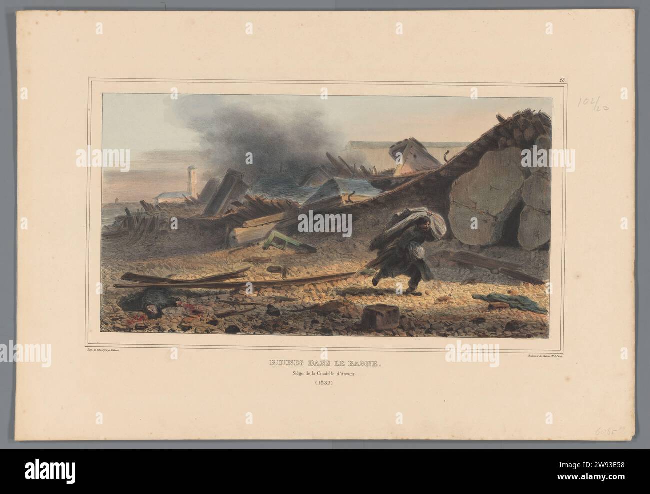 Ruïnes, 1832, Denis Auguste Marie Raffet, 1833 print Ruins; On the ...