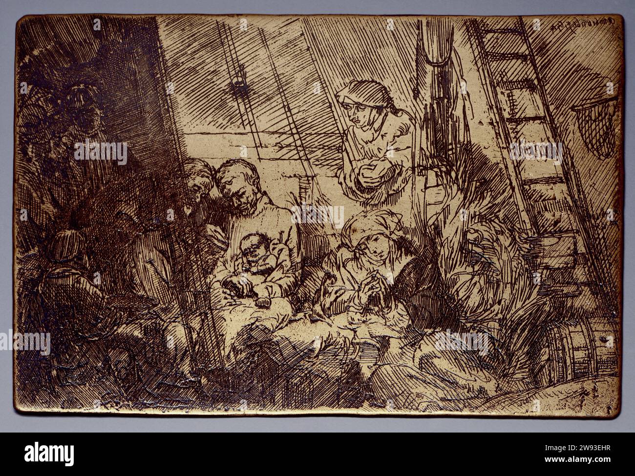 The Circumcision in The Stable, Rembrandt van Rijn, 1654 copper (metal ...