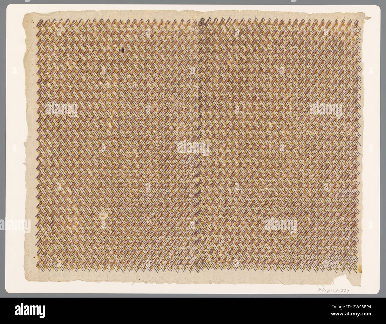 Leaf with windscreen pattern of braided jobs, anonymous, 1750 - 1900 ...