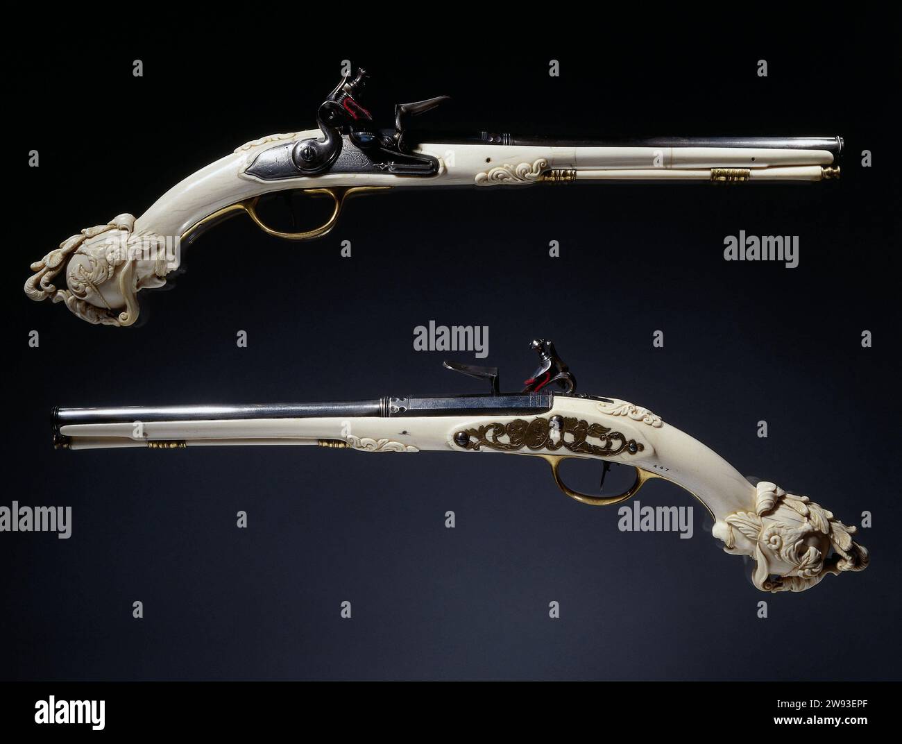 Pair of flintlock pistols, Jean Louroux, c. 1665 flintlock pistol Part ...