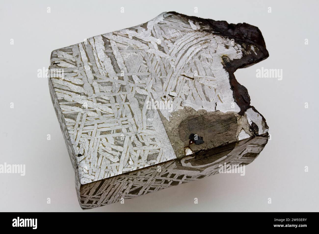 Aletai Meteorite Fragment - Acid Etched to show Widmanstatten Pattern Stock Photo - Alamy