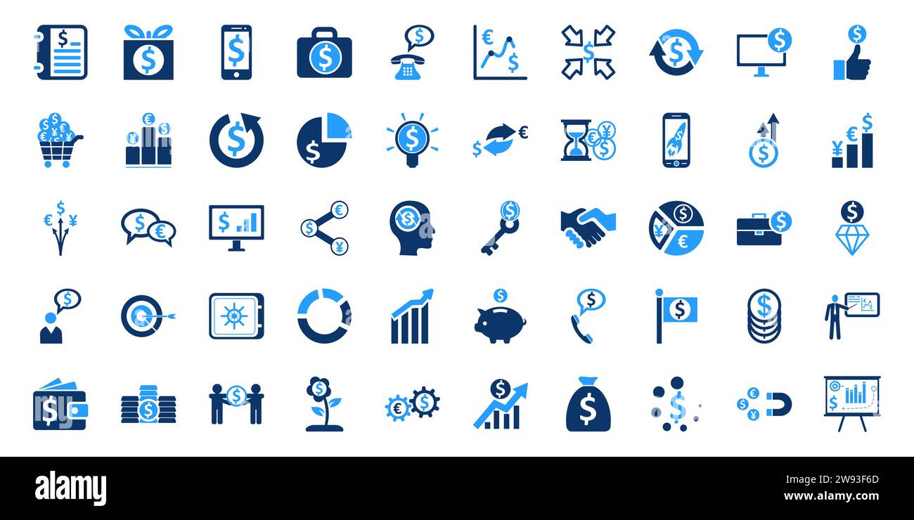 finance icon set. finance icon pack isolated on white background ...