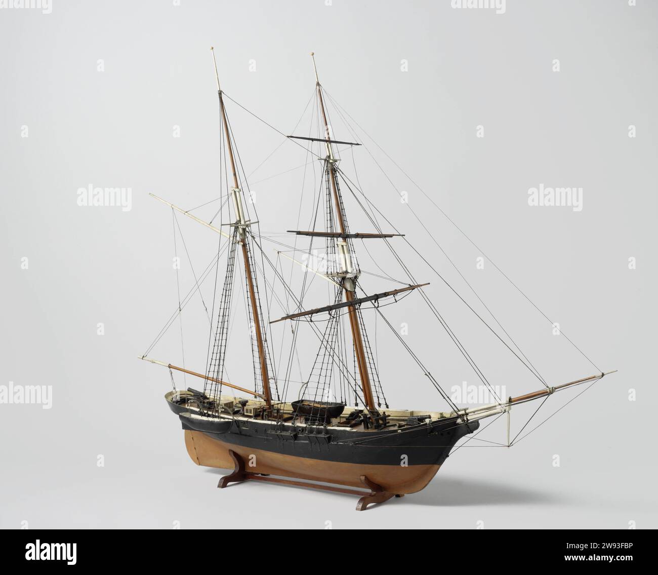 Model of the schooner Banka, anonymous, c. 1843 ship model. fully ...