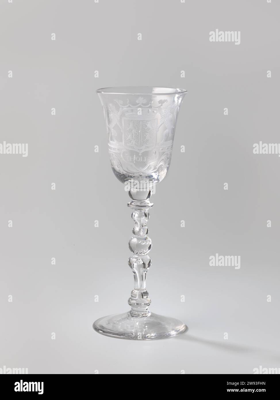Chalice glass with the weapon of Tholen, Anonymous, c. 1725 - c. 1750 ...