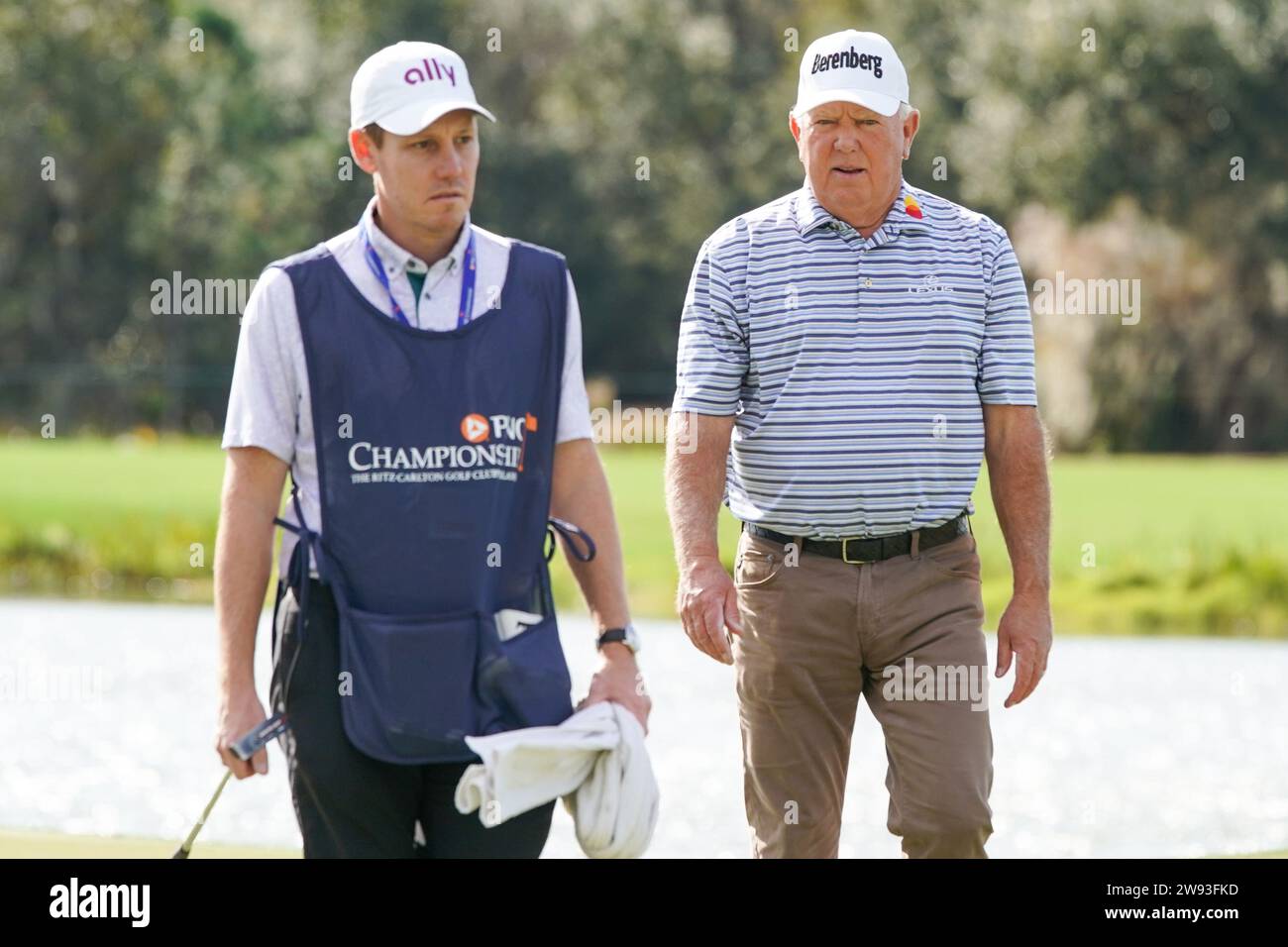Orlando, Florida, USA. 17th Dec, 2023. Mark O'Meara (R) and caddie ...