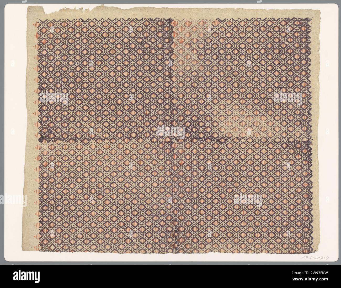 Leaf with diamond pattern, anonymous, 1750 - 1950 paper. lacquer ...