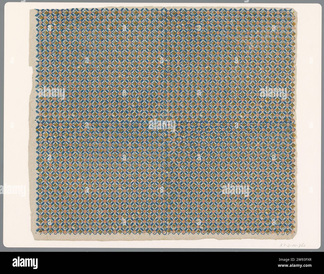 Leaf with windscreen pattern with Overhoeks Rondje, Anonymous, 1750 ...