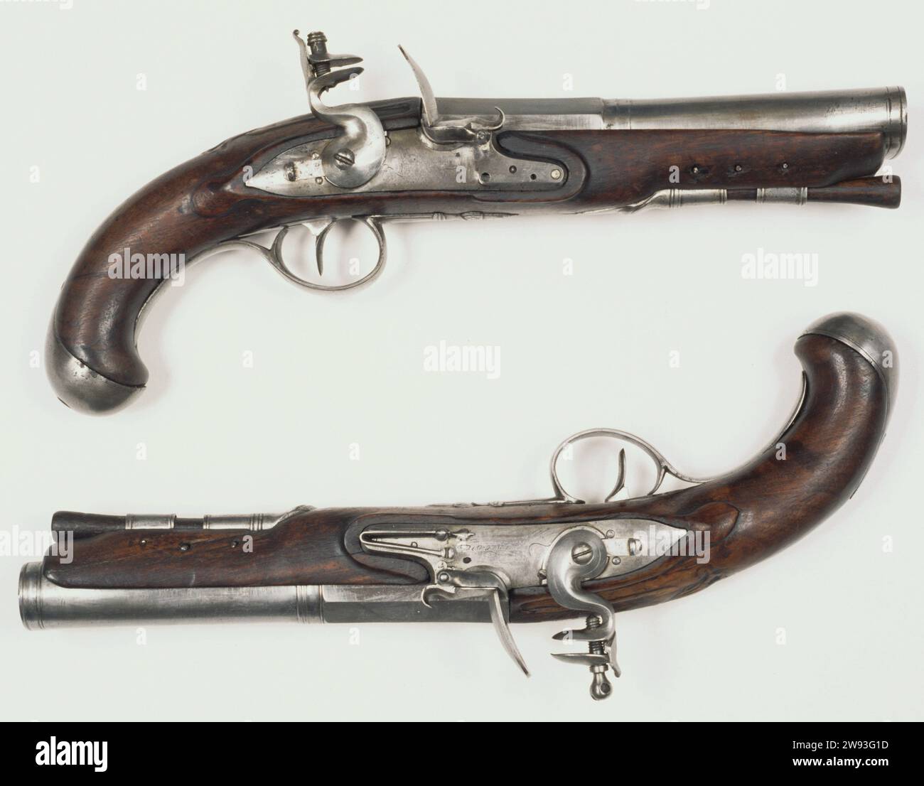 Flint gun with flattened drumblon, Jean Joseph Lambert this Biron, c ...