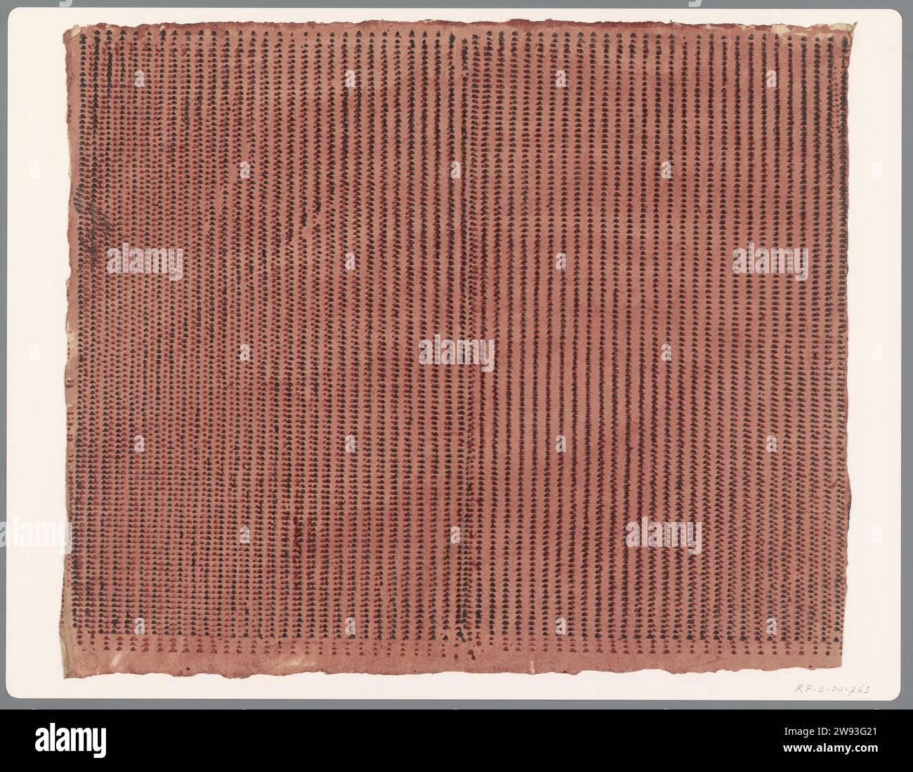 Leaf with vertical job pattern of arrow motif, anonymous, 1750 - 1950 ...