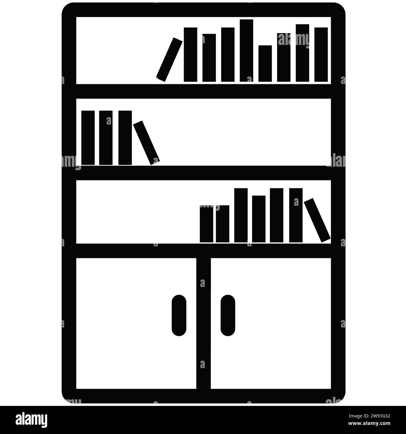 bookshelf icon. bookcase furniture sign. binder symbol. Office cabinet ...