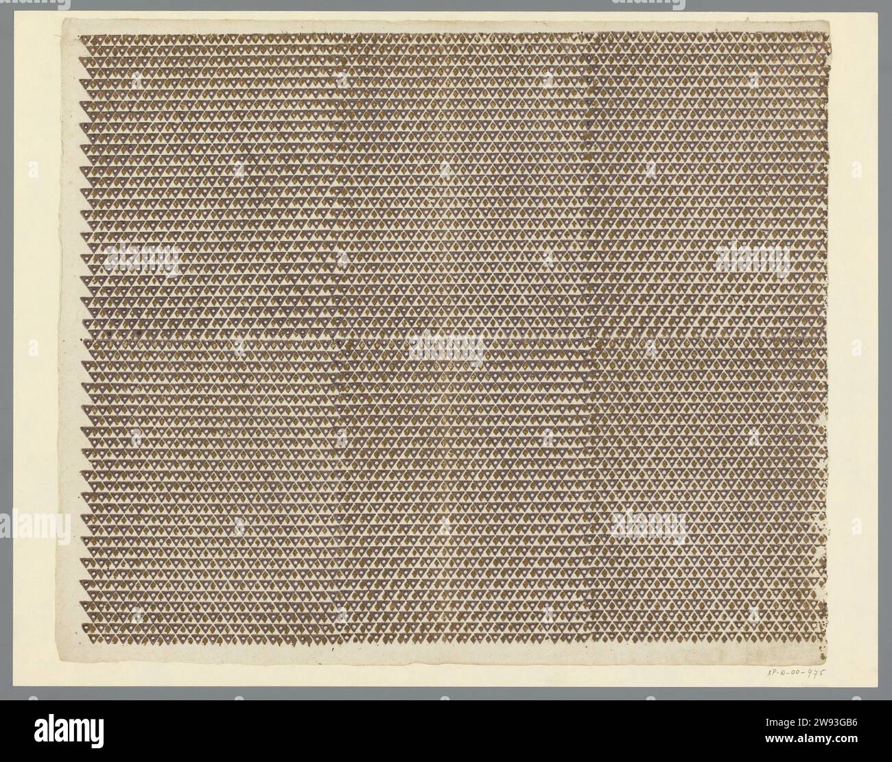 Leaf With Regular Pattern Of Triangles Anonymous 1750 1950 Paper