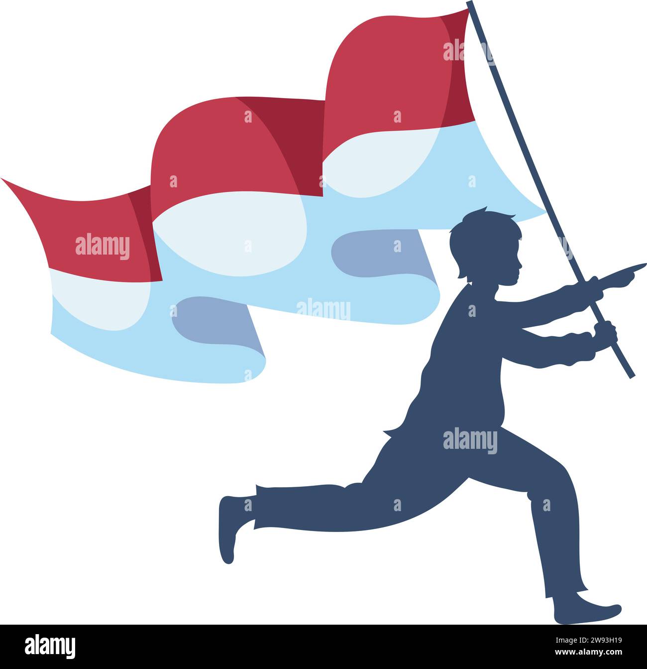 indonesia independence day illustration with man and flag Stock Vector ...