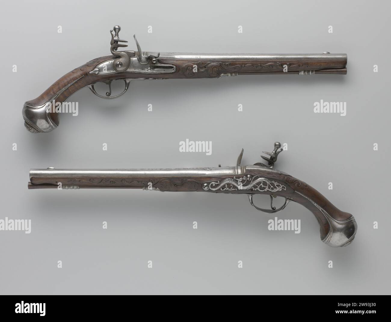 Flint gun, J. Depré, c. 1700 - c. 1715 flintlock pistol Part of a ...