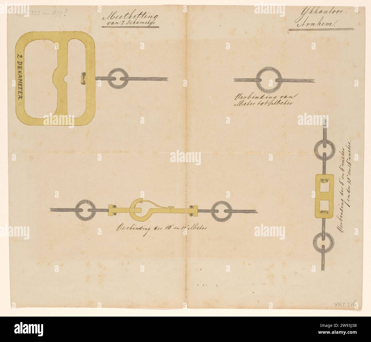 Measurement chain of 2 Dekameter, calibration office Arnhem, c. 1877 ...