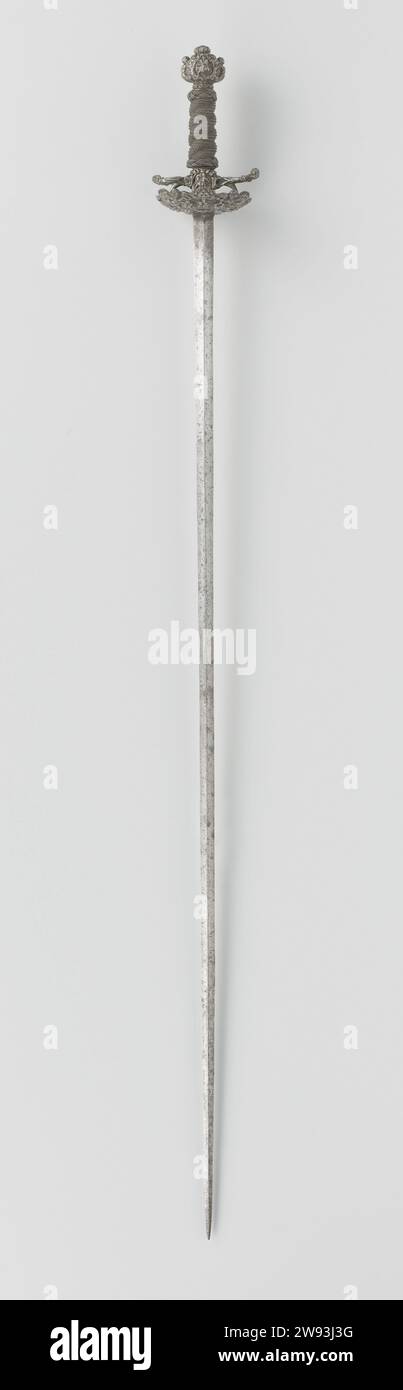 Sierdegen with chiseled iron hilt with equestrian motifs, anonymous ...