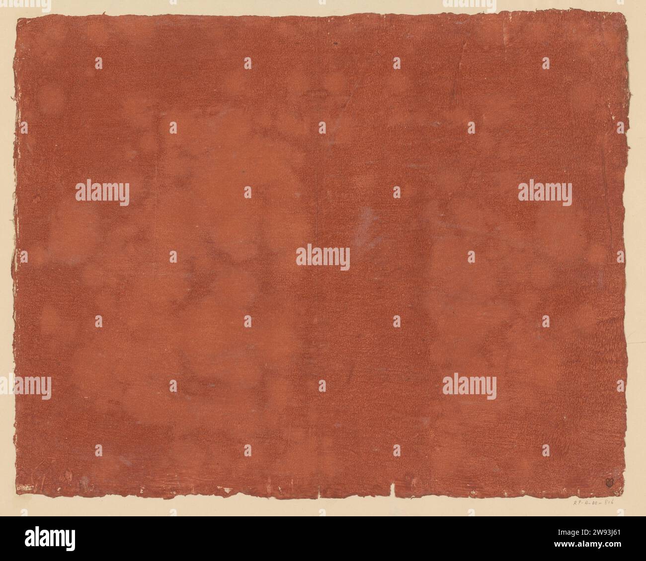 Oranjebruin starch paint paper, Anonymous, 1800 - 1900 decorated paper ...