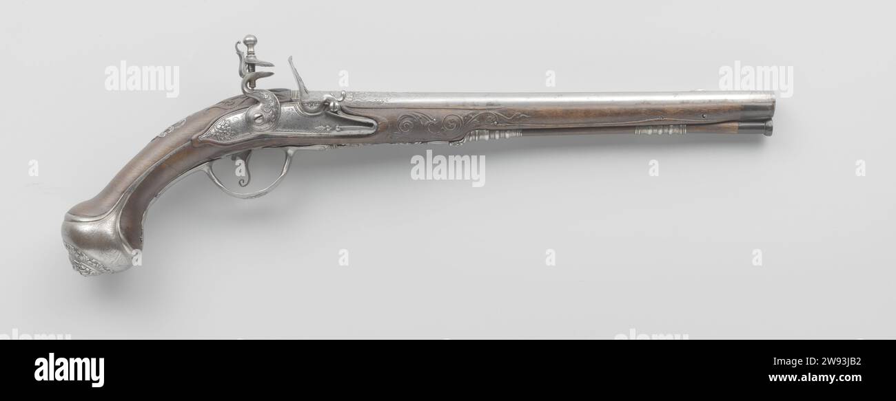 Flint gun, J Wilkin, c. 1685 flintlock pistol The lock is chiseled in ...