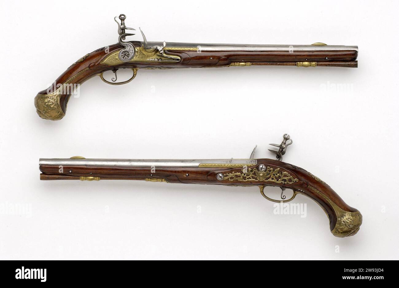 Flint gun, Jan Krans Jr., 1705 - 1710 flintlock pistol Part of a couple ...
