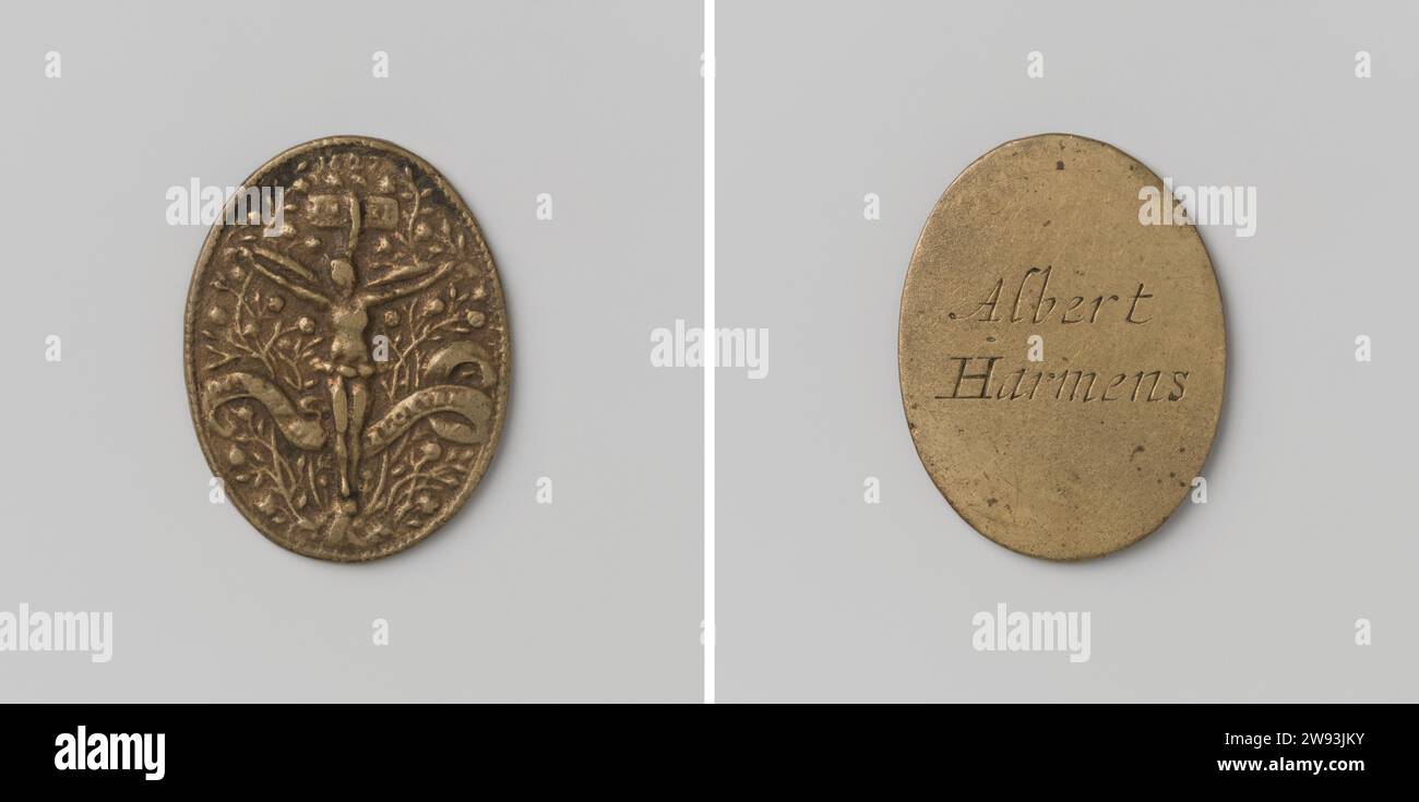 Christ on the Cross, Anonymous, 1627 Copper medal. Front: Christ on the ...