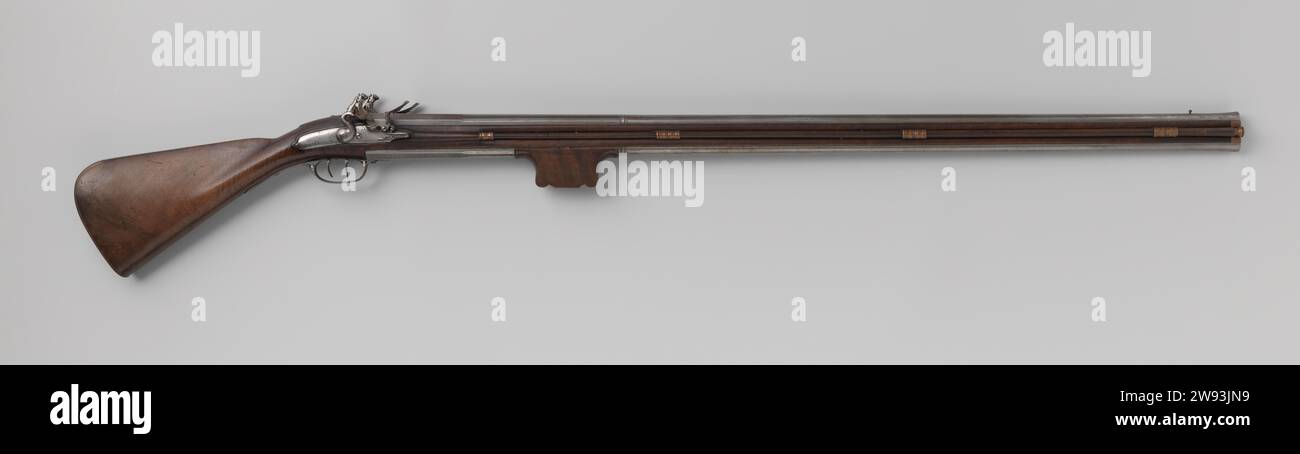 Dubbelloops flint gun, anonymous, c. 1665 flintlock pistol The two ...